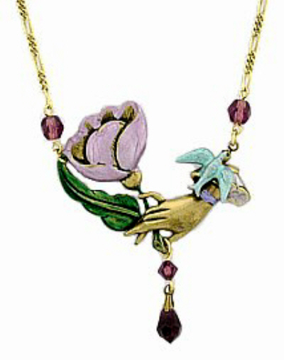 Vintage Inspired Victorian Style Designer Retro Necklace - Hand Painted ...